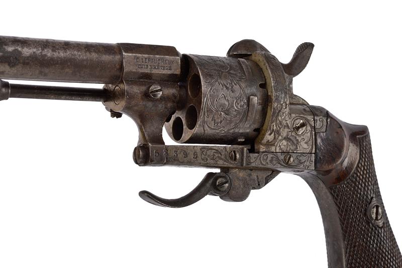 AN ENGRAVED LEFAUCHEUX PINFIRE REVOLVER | Barnebys